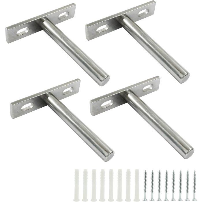 Support de tablette invisible 4 pièces 76mm, fixation murale acier ...