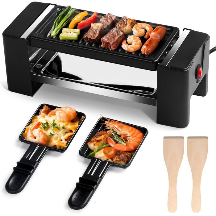 Appareil à raclette compact - SWAPY - Mini grill - 1 à 2 personnes - 2 ...