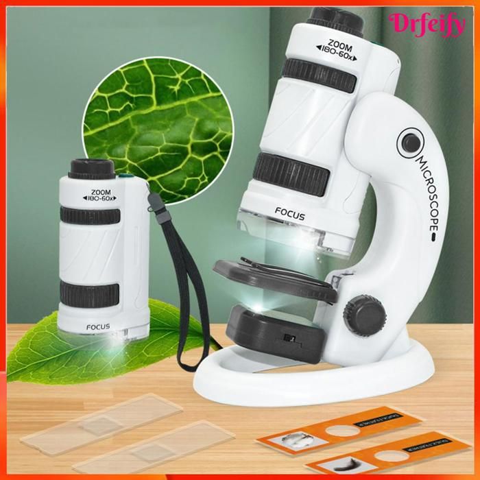 Akozon Kit de microscope scientifique pour enfants Kit de Microscope ...