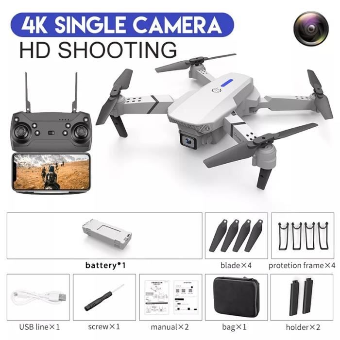 4K-Sac-1B - Mini Drone E525 Pro 4K Pix Rc, Quadcopte, WIFI FPV, Avec ...