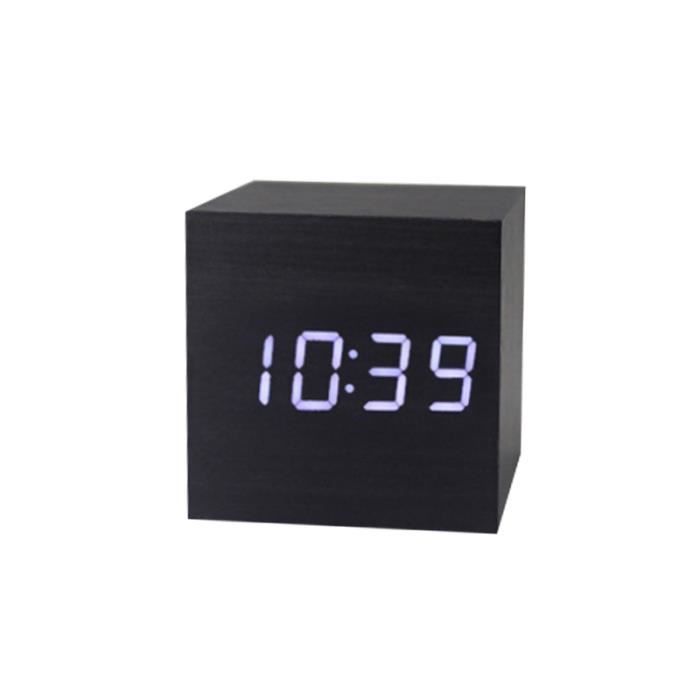Bk-wh-a - Modern Wooden Led Digital Clock Cube Triangular Prism Retro ...