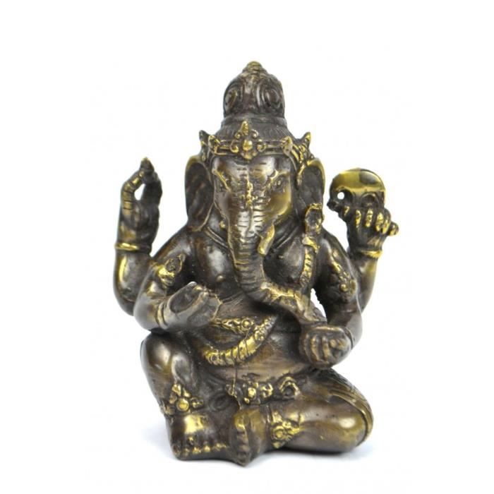 Statuette Ganesh en bronze H12cm. Artisanat asiatique. Doré - Cdiscount ...