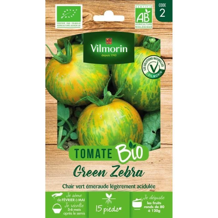 Tomate green zebra bio - fruit de mi-saison - robe verte zebrée de ...