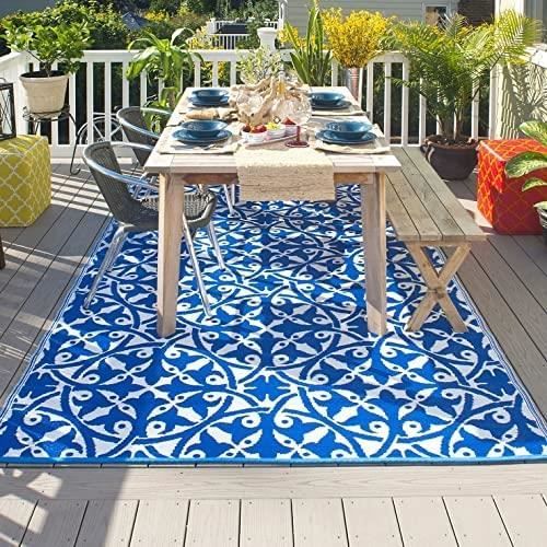 Azulejo carrelage Tapis d'extérieur - San Juan Bleu foncé - résistant à ...
