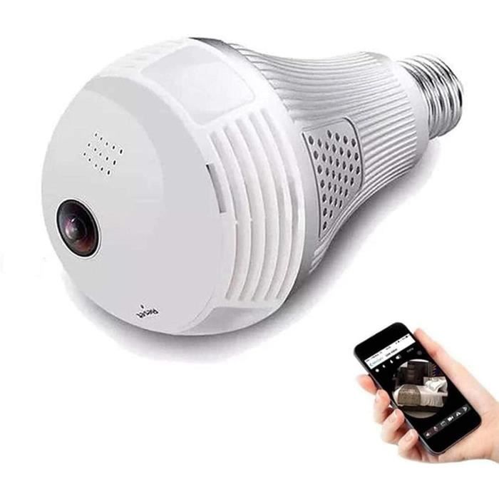 Mini Caméra Espion, 1080P Full HD IP WiFi Ampoule Micro Caméra WiFi ...