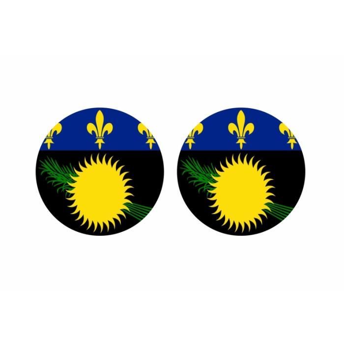 2x autocollant sticker rond cocarde drapeau guadeloupe gwada - Cdiscount Auto