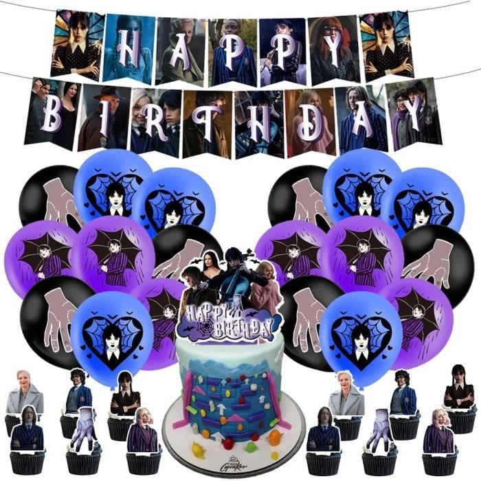 Décorations D'Anniversaire Mercredi Addams 32 Pièces Kit De Décoration ...