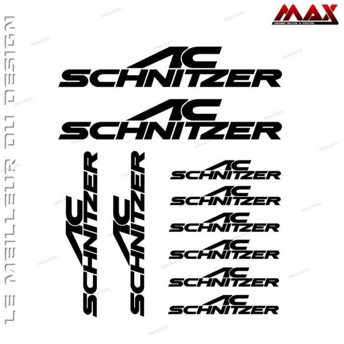 10 stickers AC SCHNITZER – NOIR – 200-150-100 mm - BMW Série 1 2 3 4 5 ...