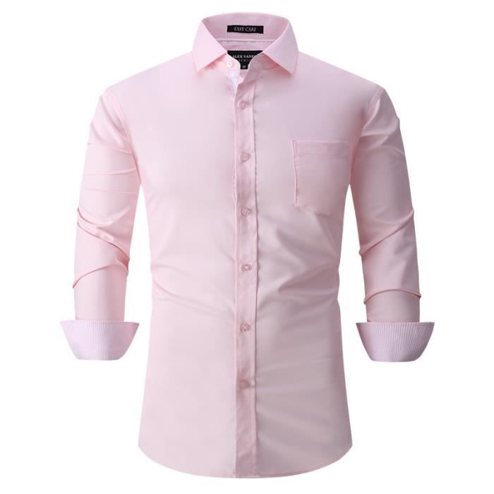Chemise Homme Business Manches Longues Couleur Unie Chemise Elegant ...