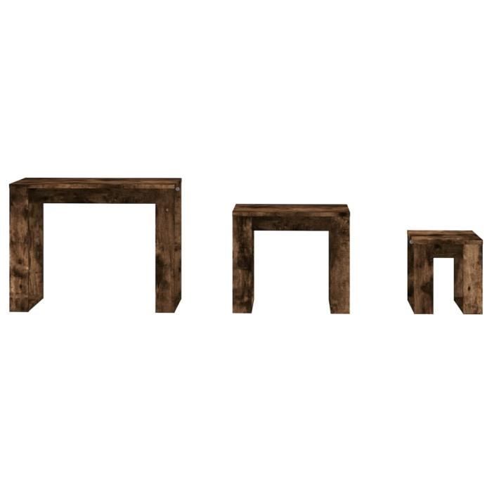 ABB Tables gigognes 3 pcs Chêne fumé Bois d'ingénierie - Qqmora ...