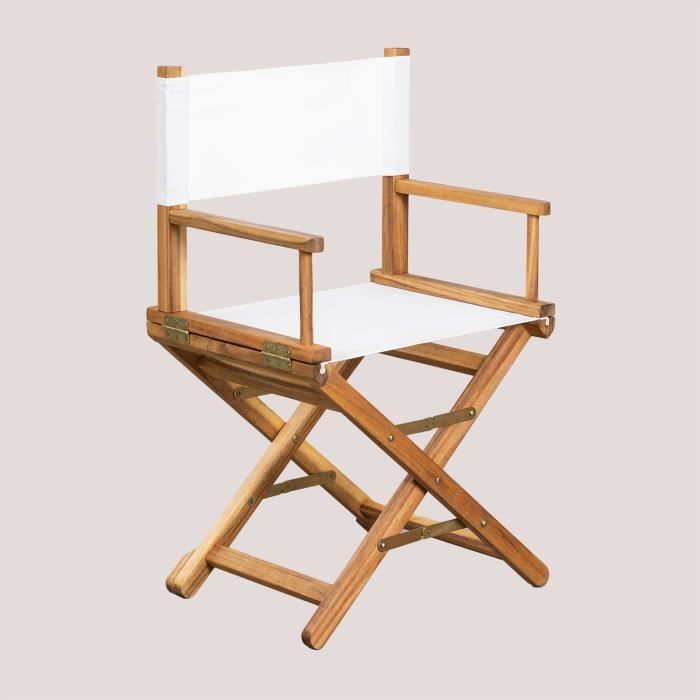SKLUM Chaise de Directeur Pliable en Bois Ridley Blanc Cassé ...