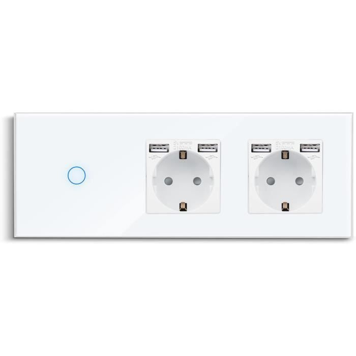 Interrupteur Tactile À Double Prise Avec Ports Usb (Type A 2,1 Amp ...