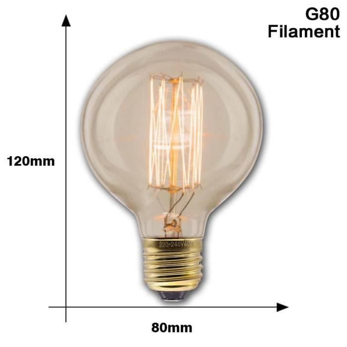AMPOULE LED,G80 Filament-220V-Oui--Ampoule rétro Edison, lampe à ...