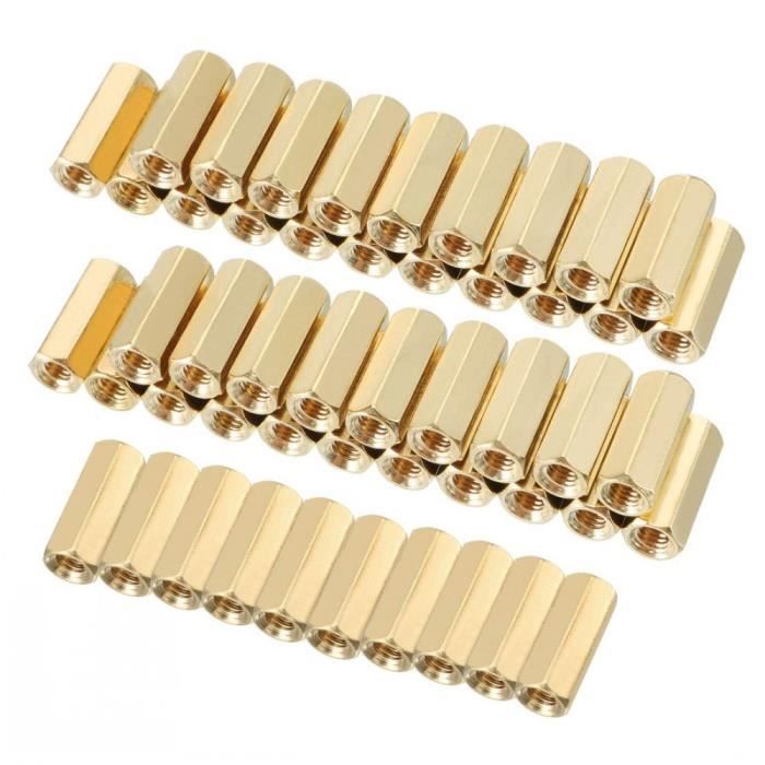 M3-9mm -Vis d'espacement en laiton à tête hexagonale femelle M2-M2.5-M3 ...