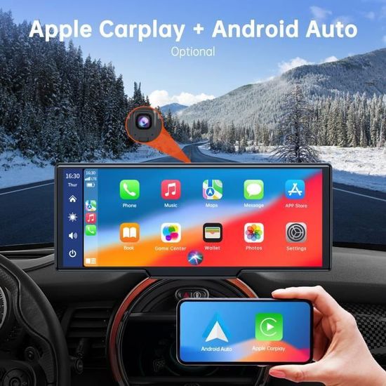 TOGUARD 10" Autoradio Carplay Caméra voiture 2.5K+1080P Double camera ...