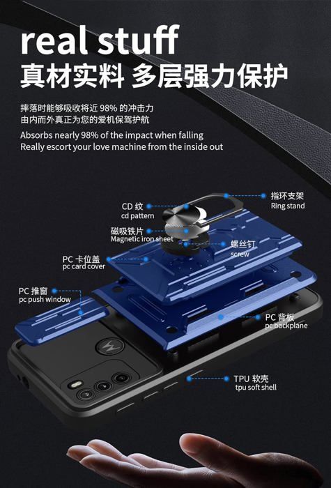 Coque de protection pour Motorola Moto G50 avec lentille coulissante ...