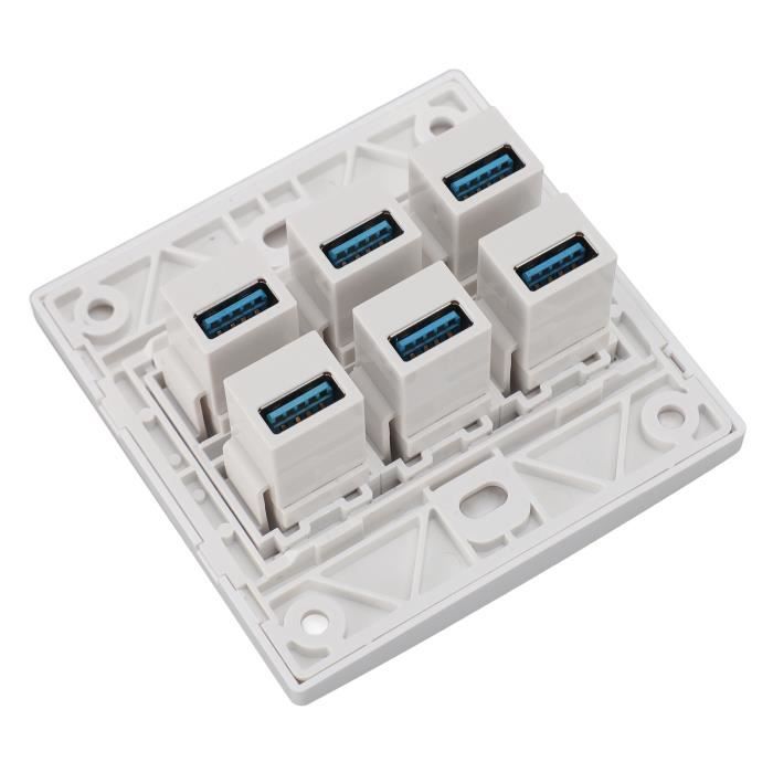 COC-7869861754438-Plaque Murale USB 3.0 6 Ports 5Gbps Femelle à Femelle ...