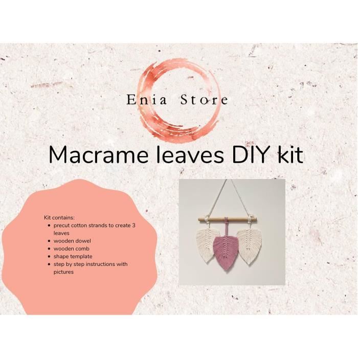 Kit De Décoration Murale En Macramé - Feuilles De Macramé À Faire Soi ...