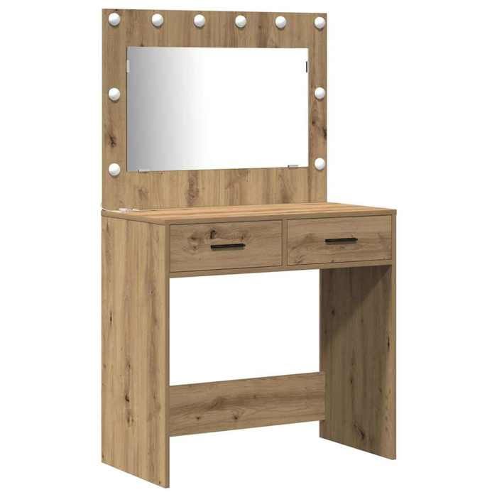 Coiffeuse moderne avec miroir LED - vidaXL - 78,5 x 41 x 135 cm ...