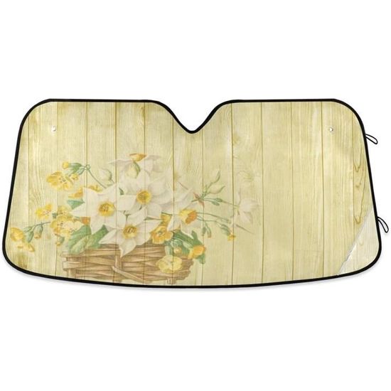 Pare-Soleil De Voiture Pliable En Bois Et Motif Floral Pour Garder ...