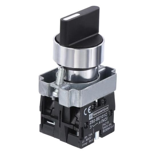 Sélecteur 3 Positions 22 Mm X 1 Pièce 2 No 10 A Bouton Poussoir De Sélection Rotatif Maintenu ...