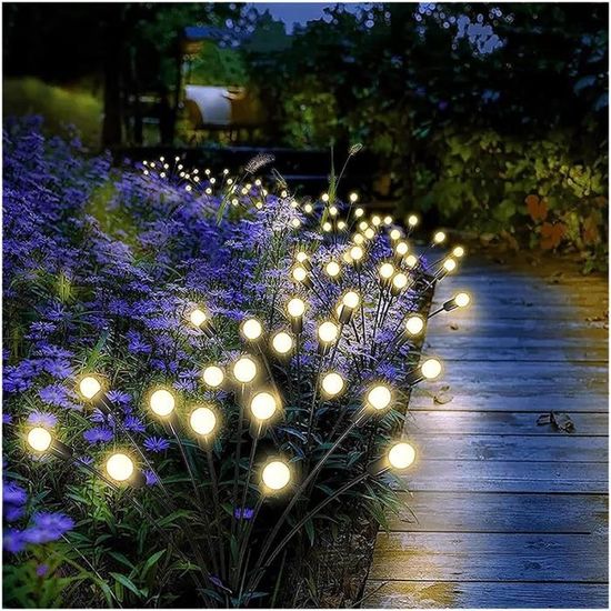 Luciole Solaire Exterieur Jardin, 4 Packs De 6 8 10 Led Lampe Solaire Effet Luciole À Énergie ...