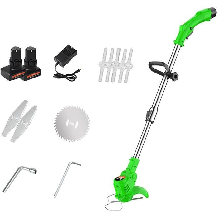 Tondeuse Gazon Sans Fil, Coupe Herbes électriques Coupe Bordures Jardin Sécateur 24 V 11000 Mah ...