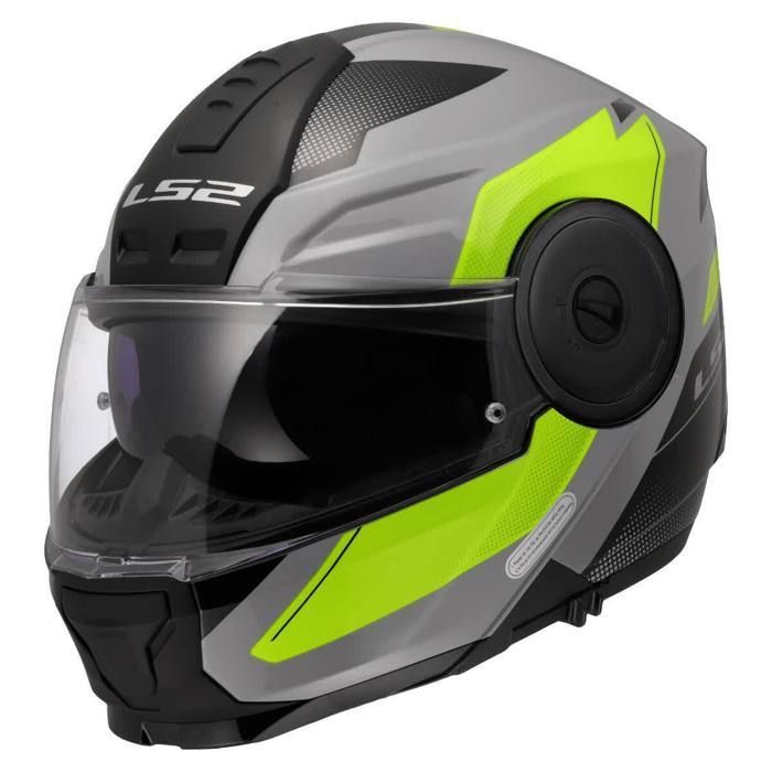 Modular Helm LS2 FF902 SCOPE II Duria Glänzend Grau Hi-Viz Gelb taille ...