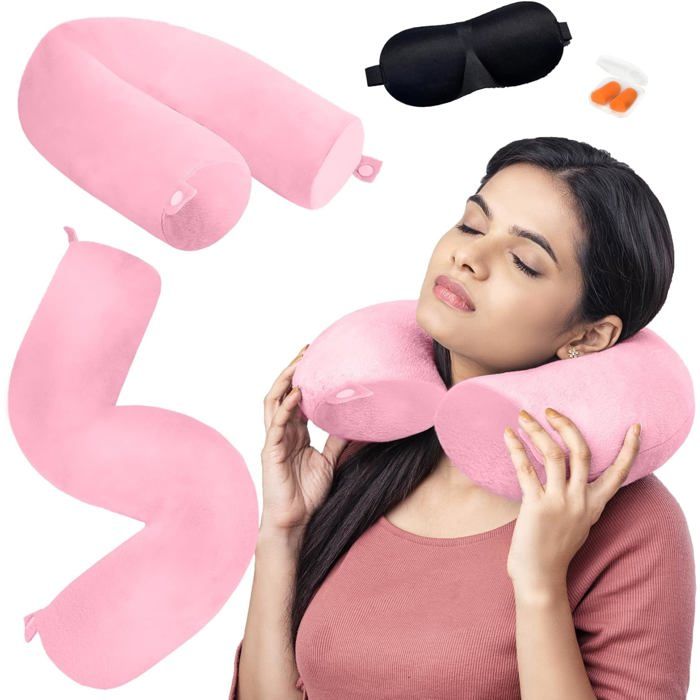 TRAHOO-Coussin de Voyage, Oreiller de Voyage Avion, Coussin Voyage ...