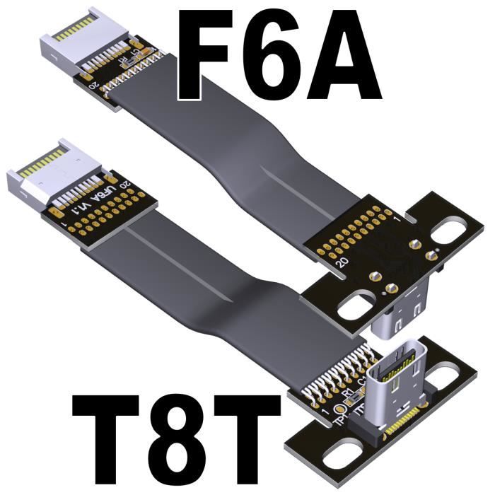 F6A-T8T-3cm Câble'extension de panneau avant USB 3.2 Type C 5-10-20-30 ...