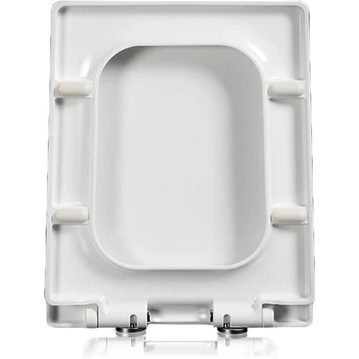 Abattant Wc Avec Frein De Chute Carrée, Blanc Lunette Wc Antibactérien ...
