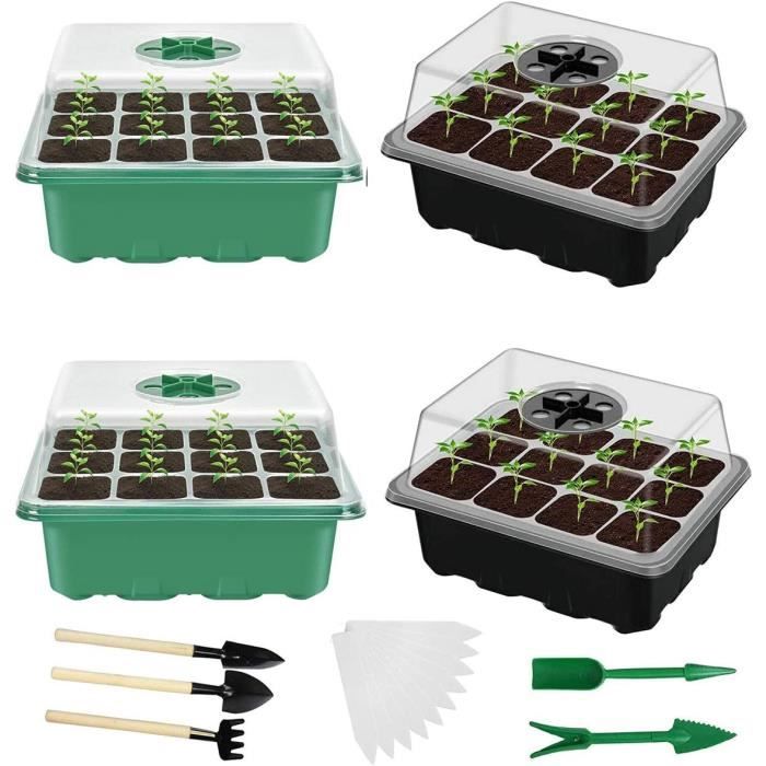 Lot De 5 Bac À Semis De Plastique, Plateau De Semis avec 3 Outils De ...