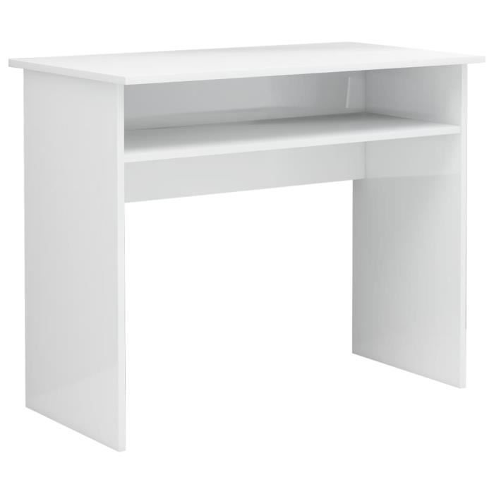 Jardin | Bureau Décor Table d'écriture - Table de bureau Blanc brillant ...