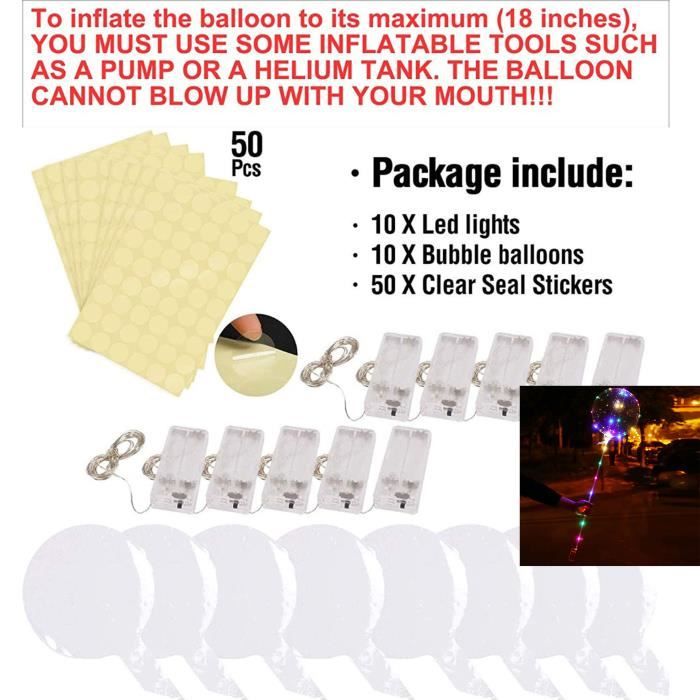 RVB LED - 18 pouces sans canne - Ballons Bobo Illuminés Par Led ...