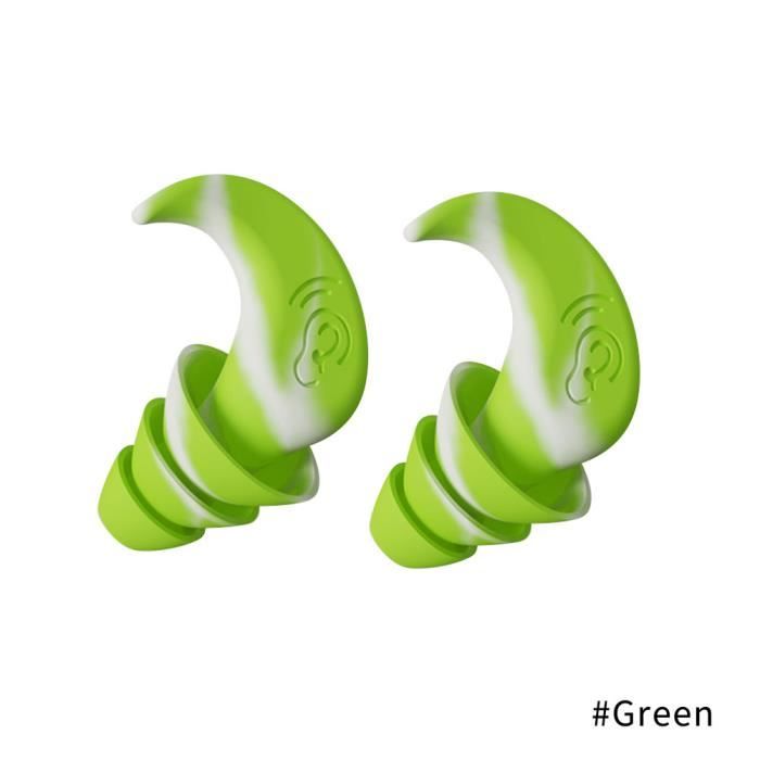 La couleur verte Bouchons d'oreilles en Silicone, stop-bruit ...