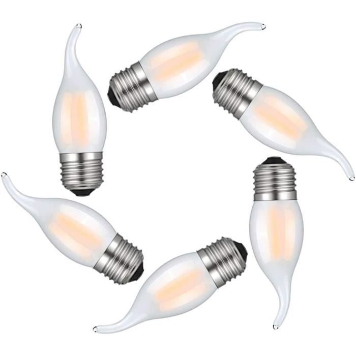 Lot De 6 Ampoule Led E27 Ampoule Bougie 4W (Équivalent Lampe Halogène ... Lot De 6 Ampoule Led E27 Ampoule Bougie 4W (Équivalent Lampe Halogène ...