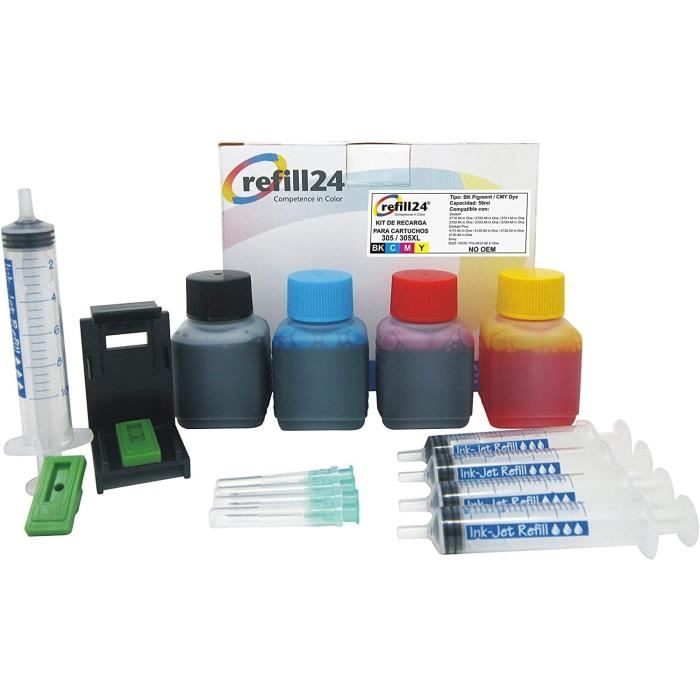 Kit De Recharge Compatible Pour Cartouches D'Encre Hp 305, 305 Xl,307 ...