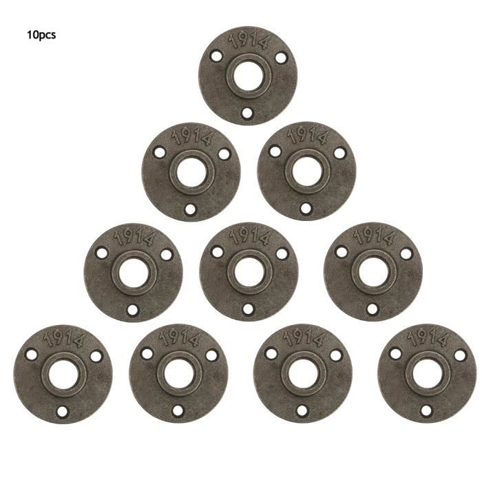 Base de bride 10 pièces alliage/fonte 3 trous 65mm DN15 Cikonielf ...