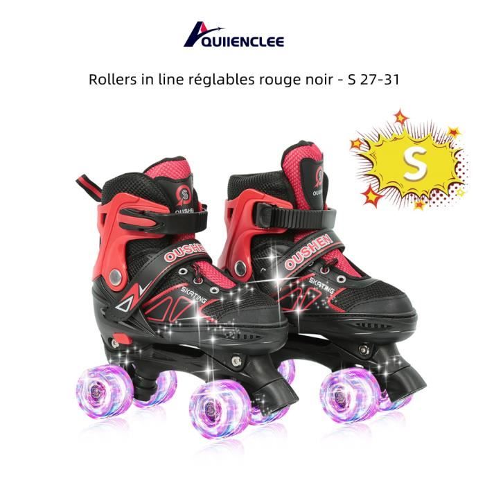 Rollers in line réglables rouge noir - QUIIENCLEE - S 27-31 - roues en ...
