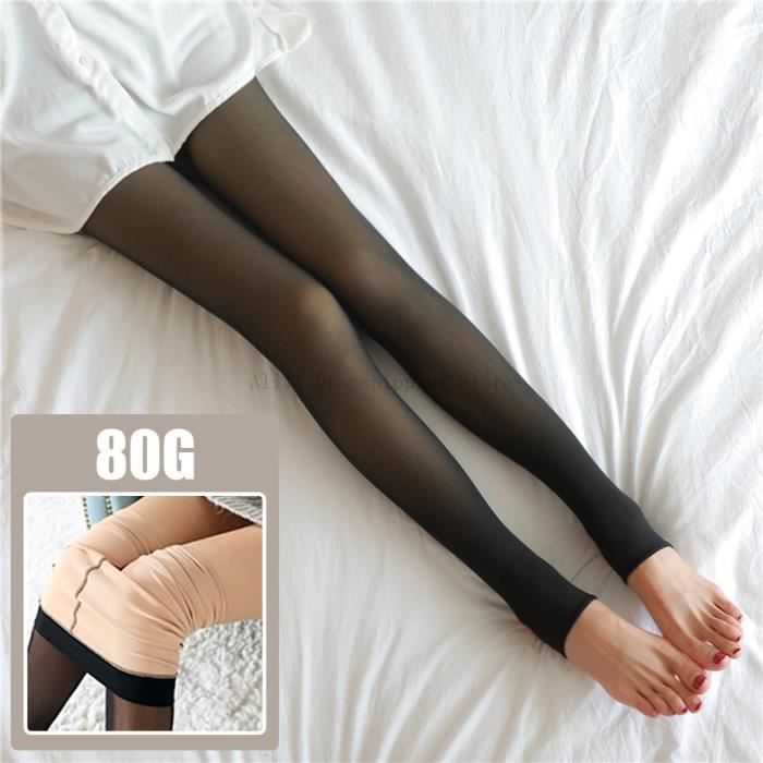 Collants Sexy printemps automne pour femmes, 80g, faux bas, effet peau, fins et translucides ...