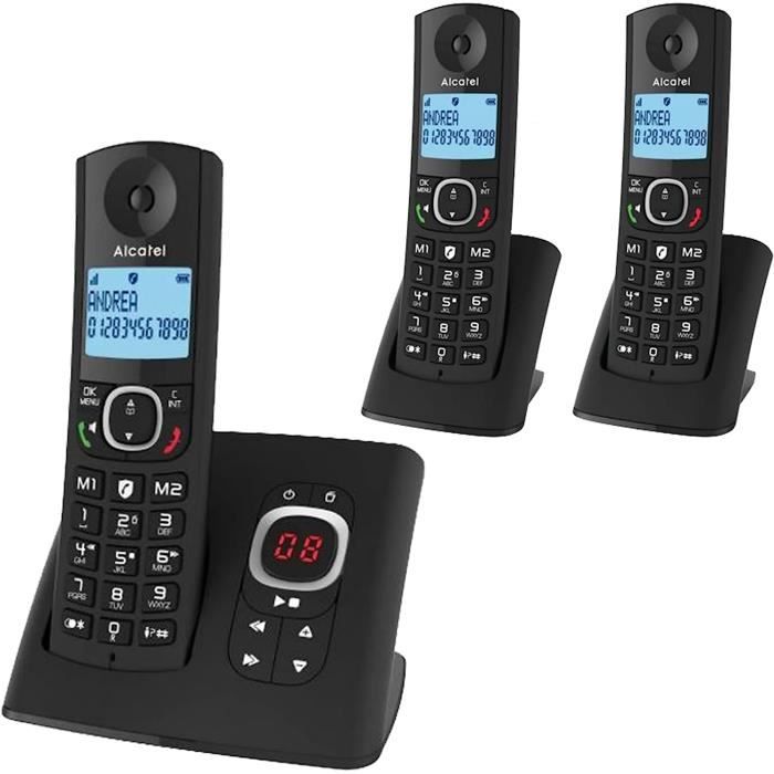 Alcatel F530 Voice Trio Noir Telephone trio sans fil repondeur avec ...