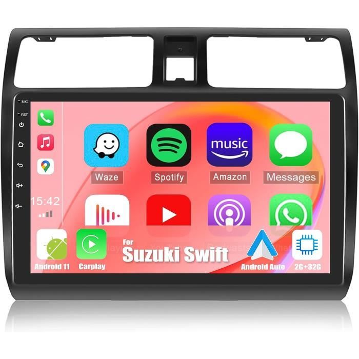 2G+32G Android 11 Autoradio pour Suzuki Swift 2003-2010 avec Wireless Carplay Android Auto, 10.1 ...