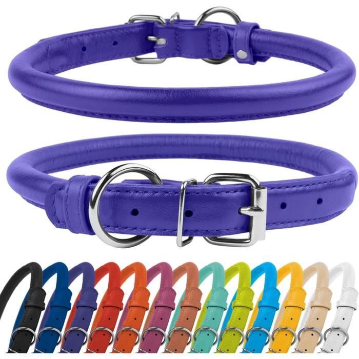 CollarDirect Collier pour Chien en Vrai Cuir, Collier de Chiot Rond ...