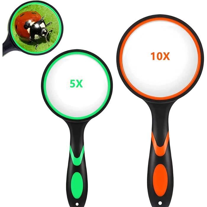 Loupes De Lecture, Loupes Pour Enfants, Avec PoignéEs En Caoutchouc Souple AntidéRapant En Verre ...