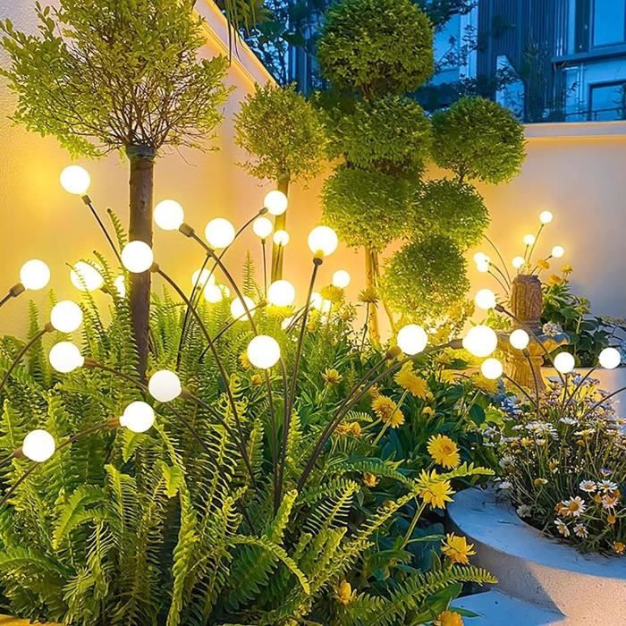 Lampe Solaire Effet Luciole, 4 Packs De 6 8 10 Led Lampe Solaire Effet Luciole, Avec 2 Modes D ...