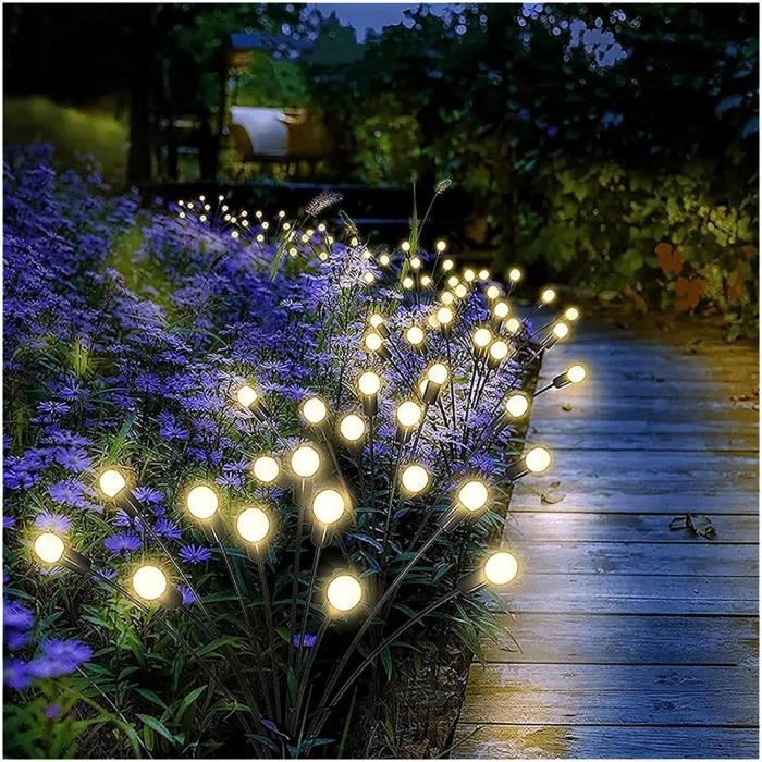 Luciole Solaire Exterieur Jardin, 4 Packs De 6 8 10 Led Lampe Solaire Effet Luciole À Énergie ...