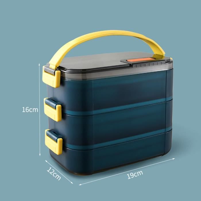 LUNCH BOX,blue-1--Boîte à déjeuner multicouche en acier inoxydable 304 ...