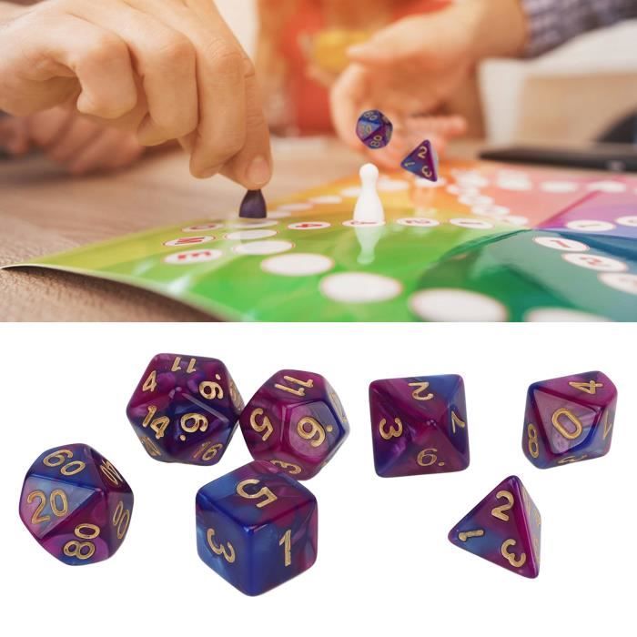 Zerodis Lot 7Pcs dés dé à Jouer dés a jouer , Jeu de dés RE388 ...
