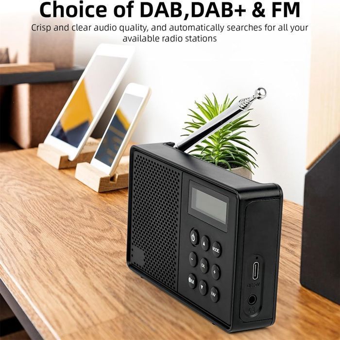 Radio DAB Portable WOVTE DAB+Radio numérique rechargeable FM avec ...
