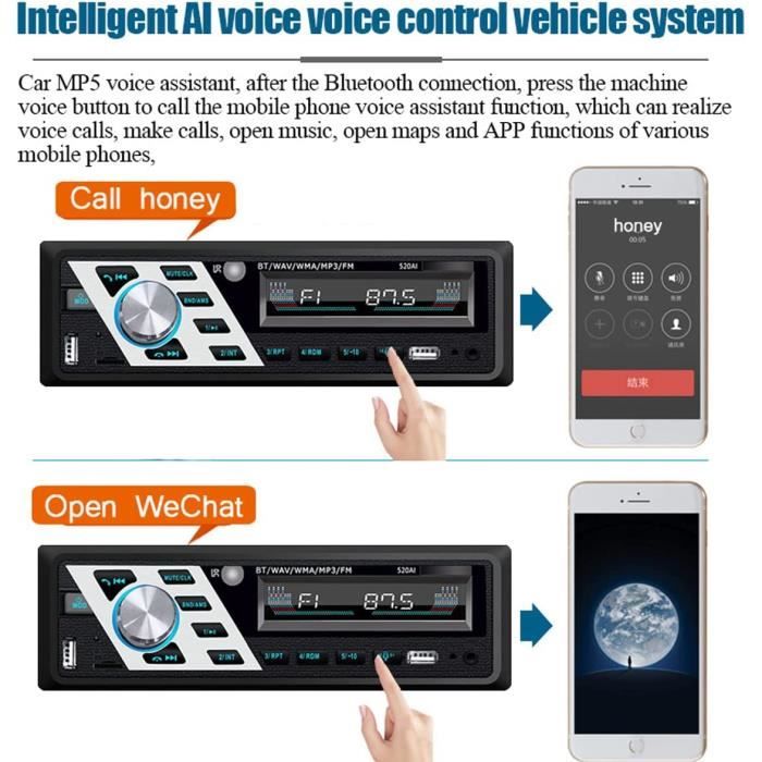 Autoradio Bluetooth 24V Voiture-Camion Audio 1 Din Lecteur stéréo de ...